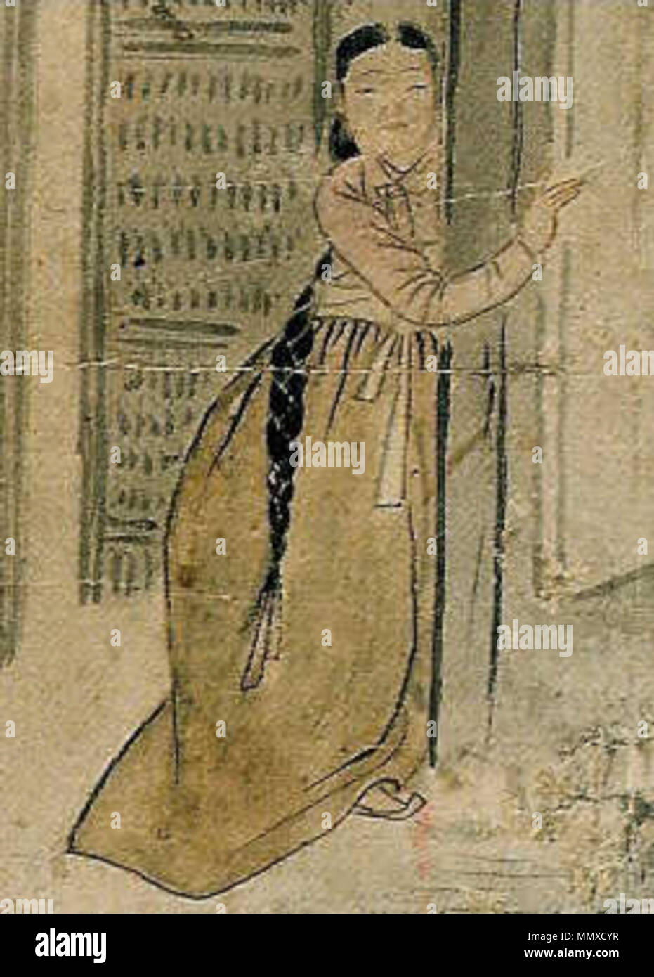 . English: Full skirt and tight jeogori were considered fashionable ...