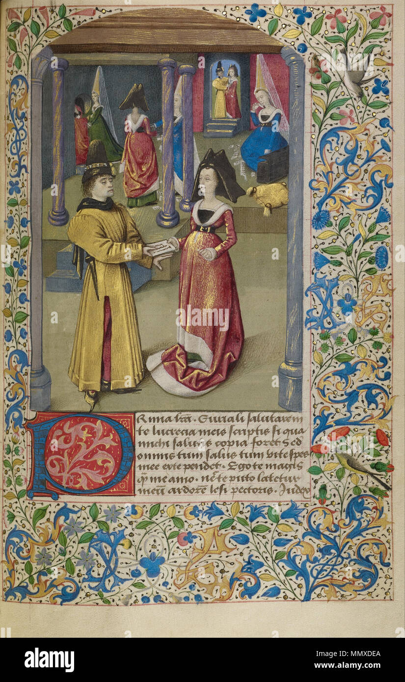 Euryalus Sends His First Letter to Lucretia. about 1460 - 1470 ...