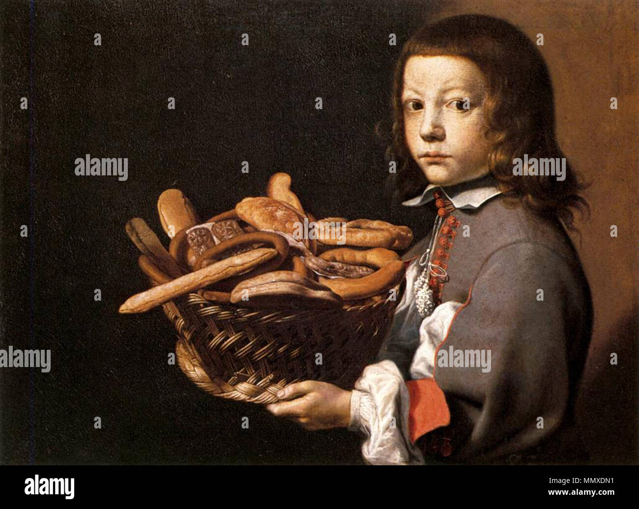 Boy with basket of bread painting hi-res stock photography and images ...