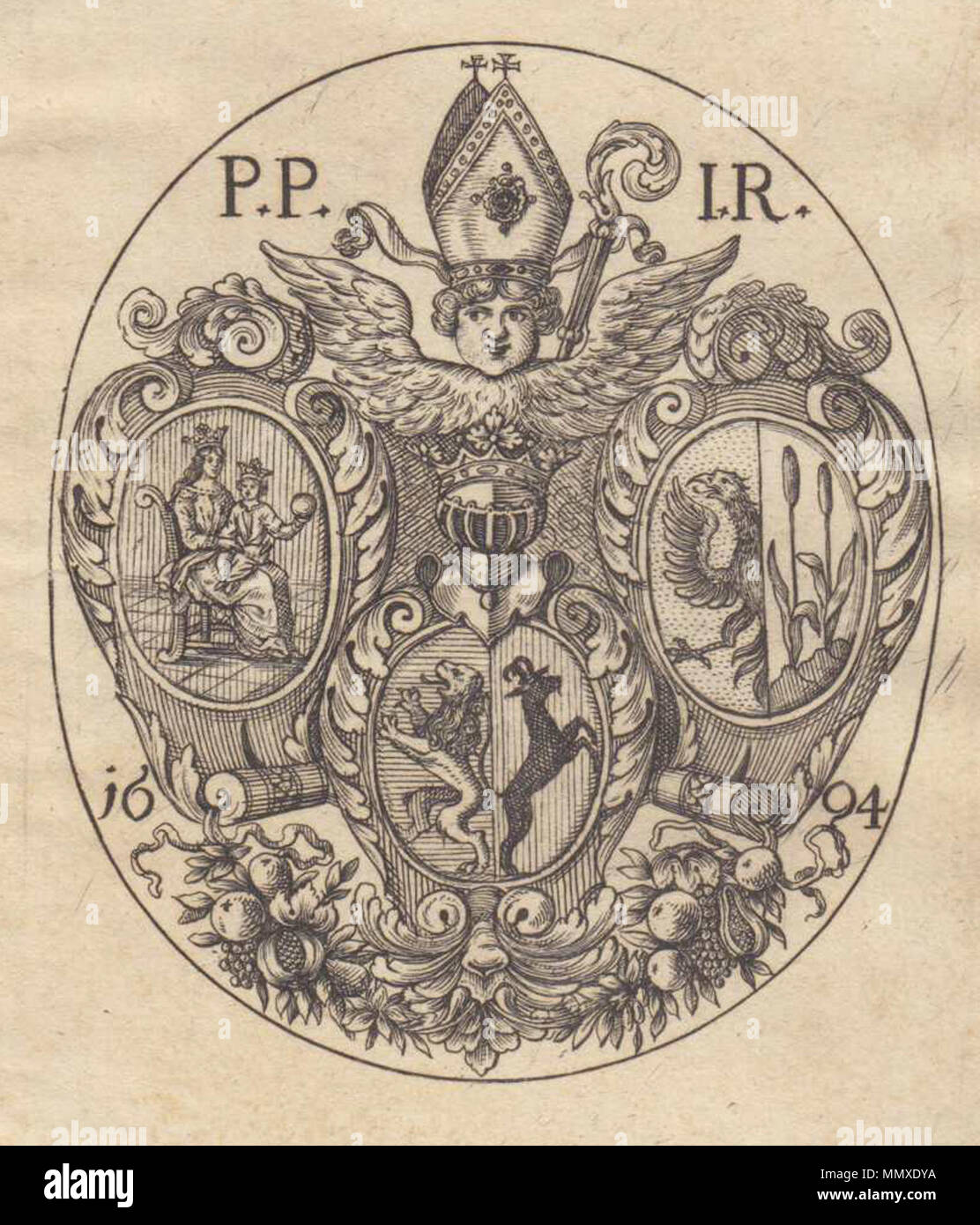 . Ex libris, Augustinerchorherrenstift Rohr, wohl Propst Patritius II ...