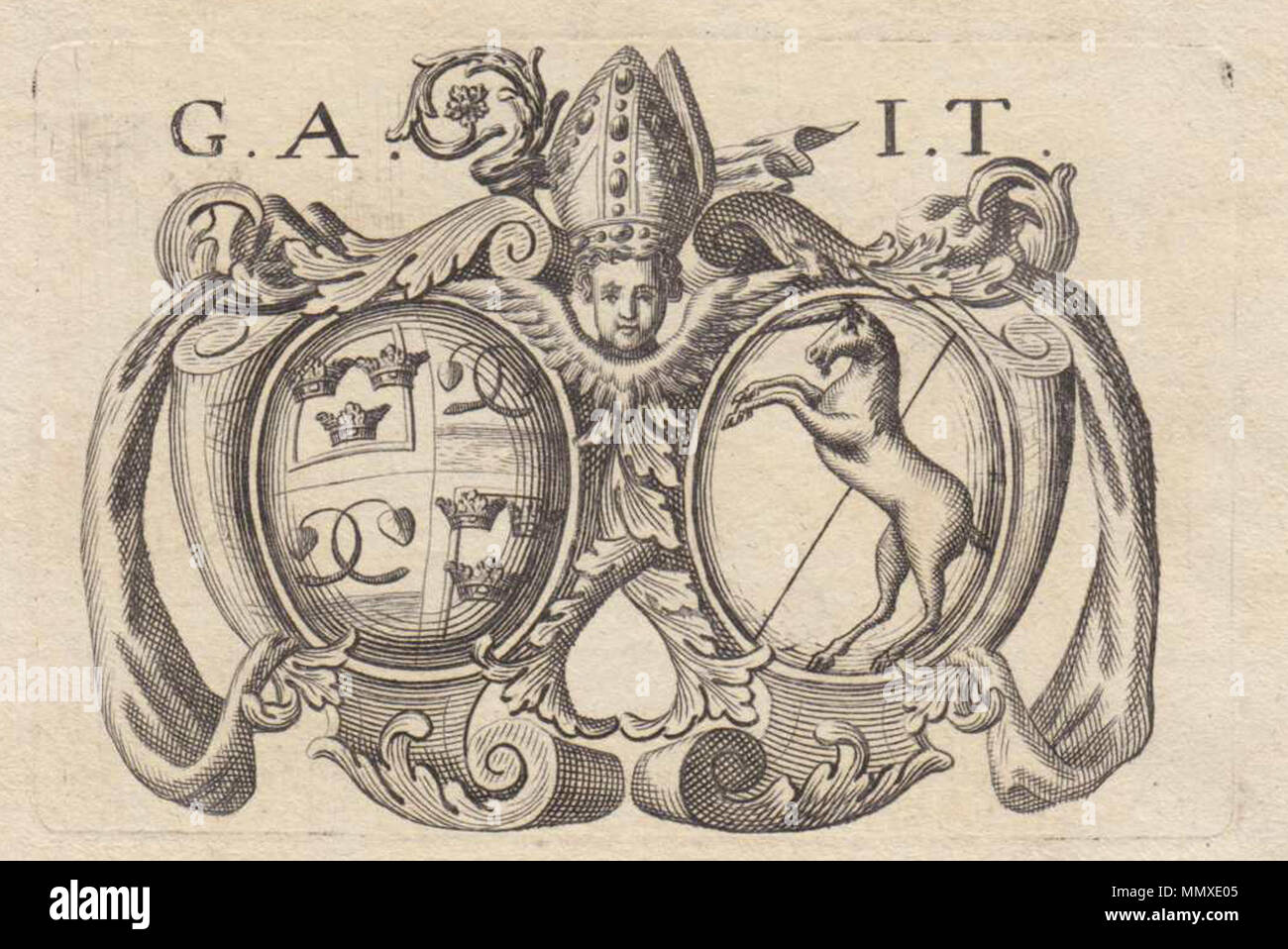 . Ex libris, Kloster Tegernsee, Abt G(regor?) . by 1800. Unknown Ex ...