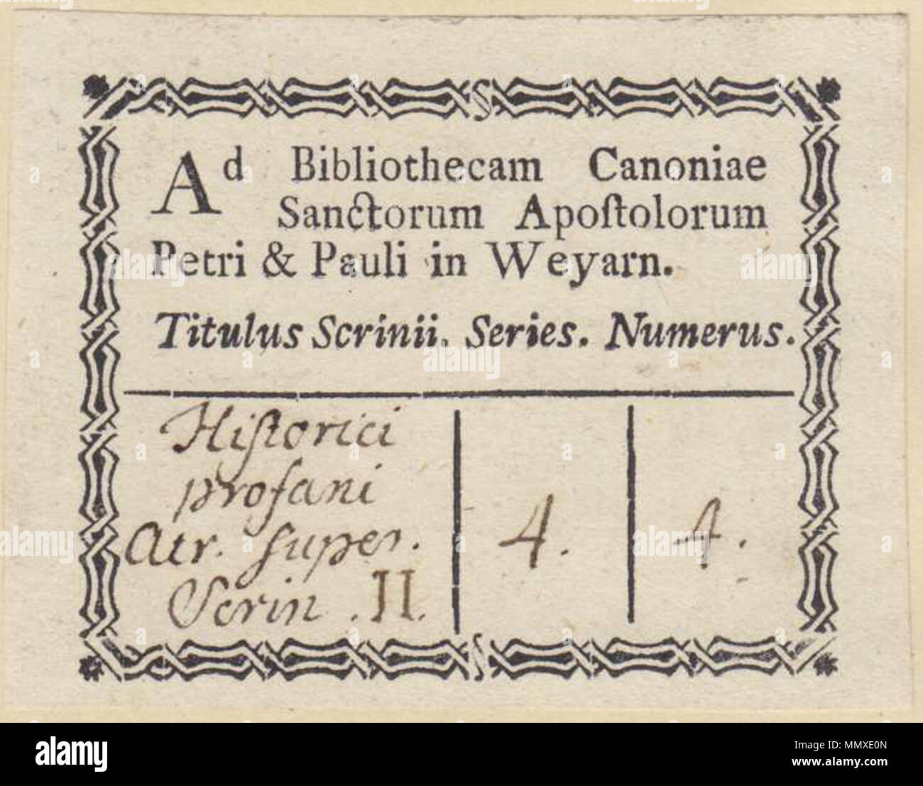 . Ex libris, Kloster Weyarn . by 1800. Unknown Ex-libris Weyarn 02 ...