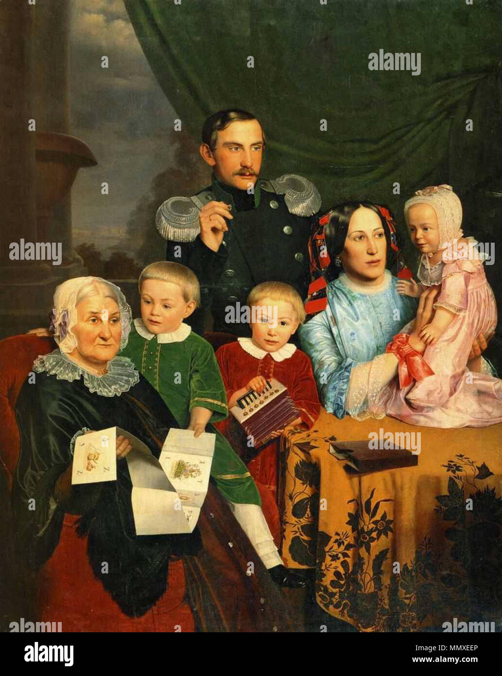 . Русский: «Семейный портрет» . 1852. Family portrait by F.Slavyanskiy ...