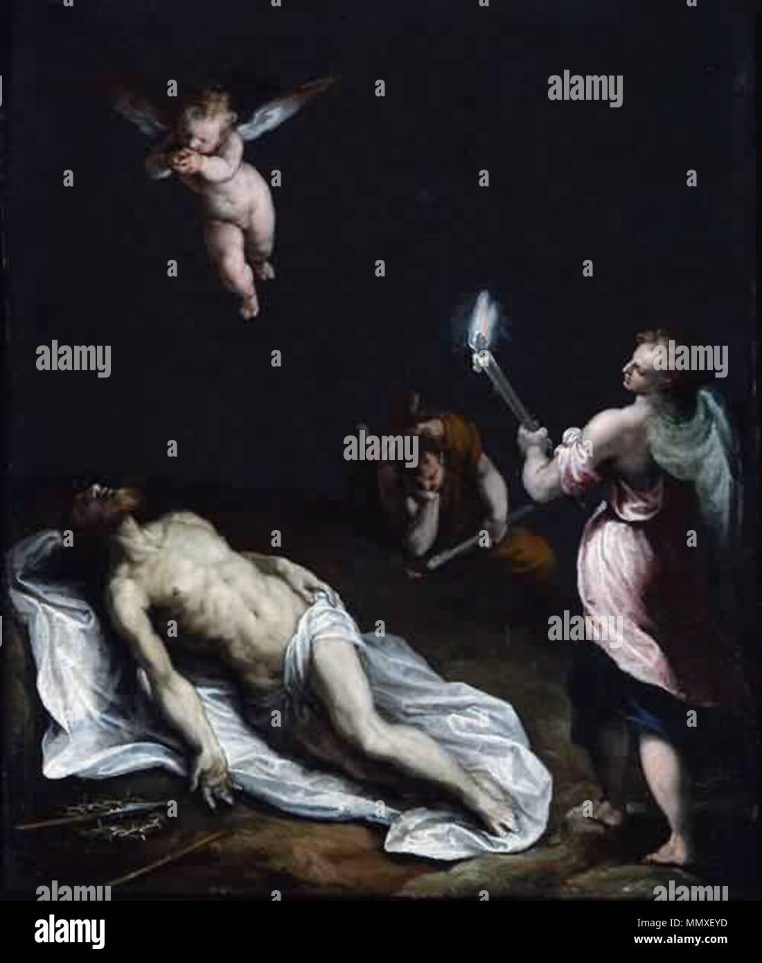 Dead christ mourned by angels hi-res stock photography and images - Alamy