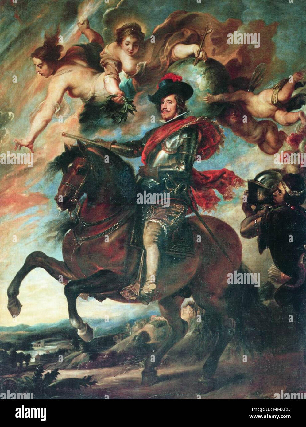 . Equestrian portrait after Rubens original Philip IV. circa 1645 ...