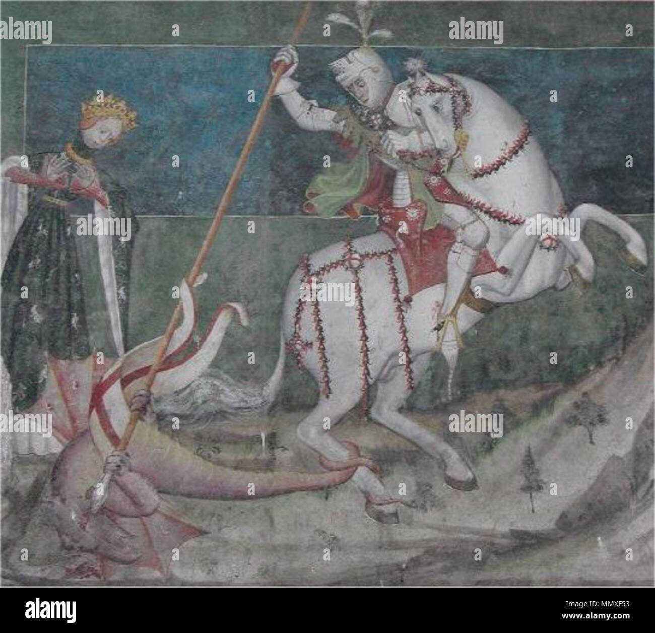 . St. George killing the dragon . 15th century. Giacomo Jaquerio ...