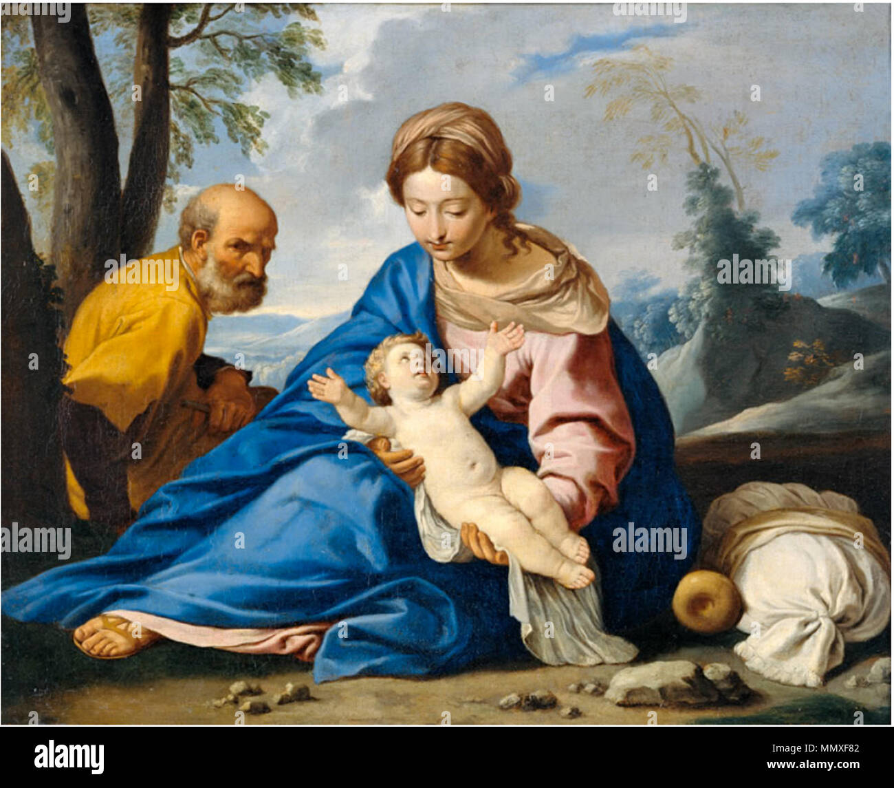 English: Rest on the flight into Egypt . first half of 17th century ...
