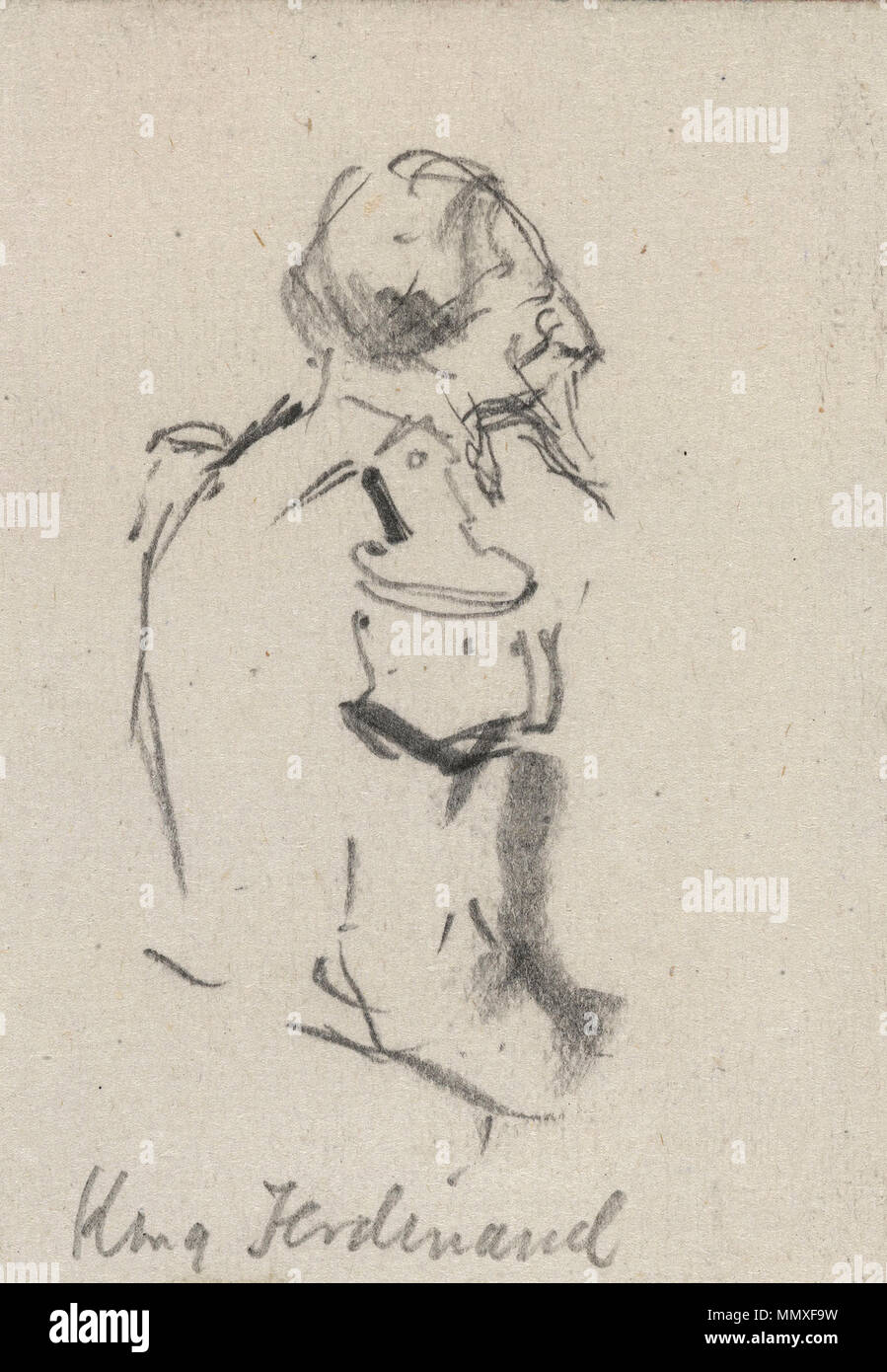 . English: King Ferdinand II of Portugal, 1876, sketch by Sydney Prior ...