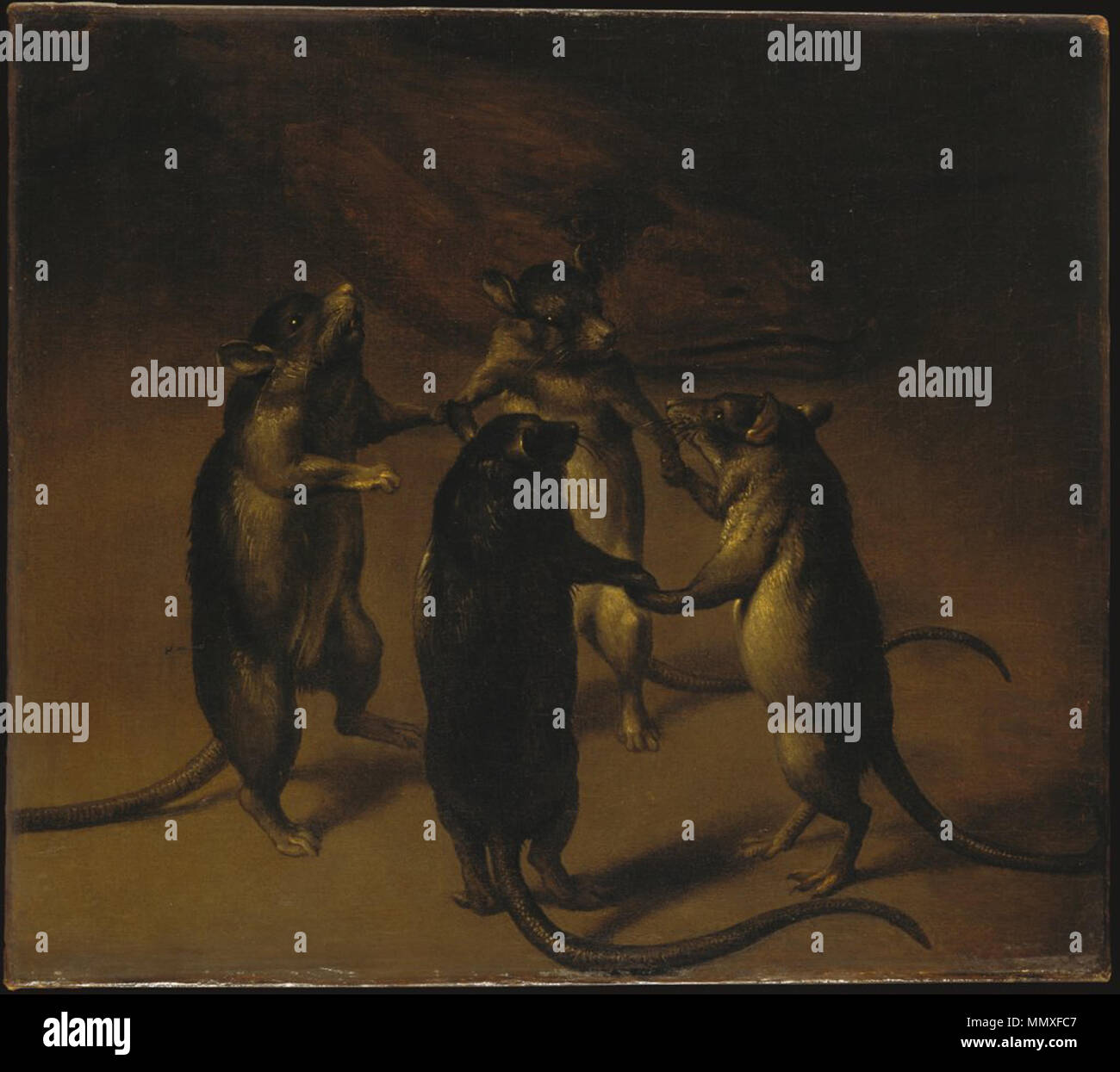 English: The Dance of Rats . 17th century. Ferdinand van Kessel (Attr ...
