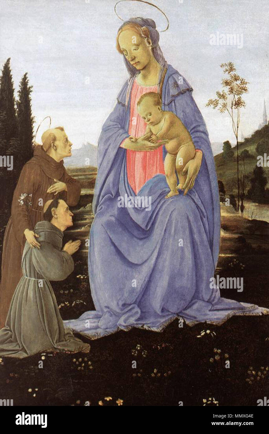 English: Madonna with Child, St Anthony of Padua and a Friar . before ...