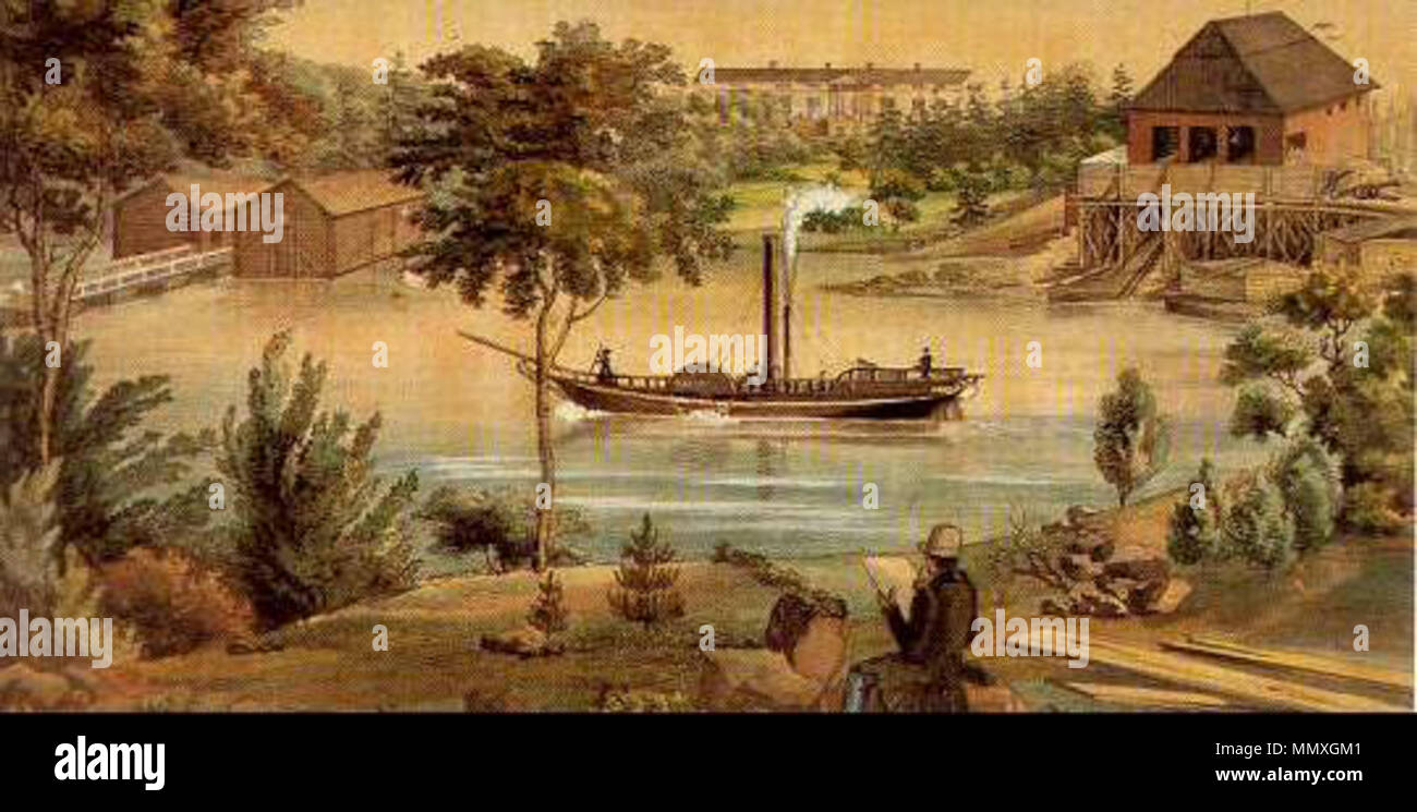 . Possibly 1840s. First steamship in Saimaa J G Fabritius Stock Photo ...