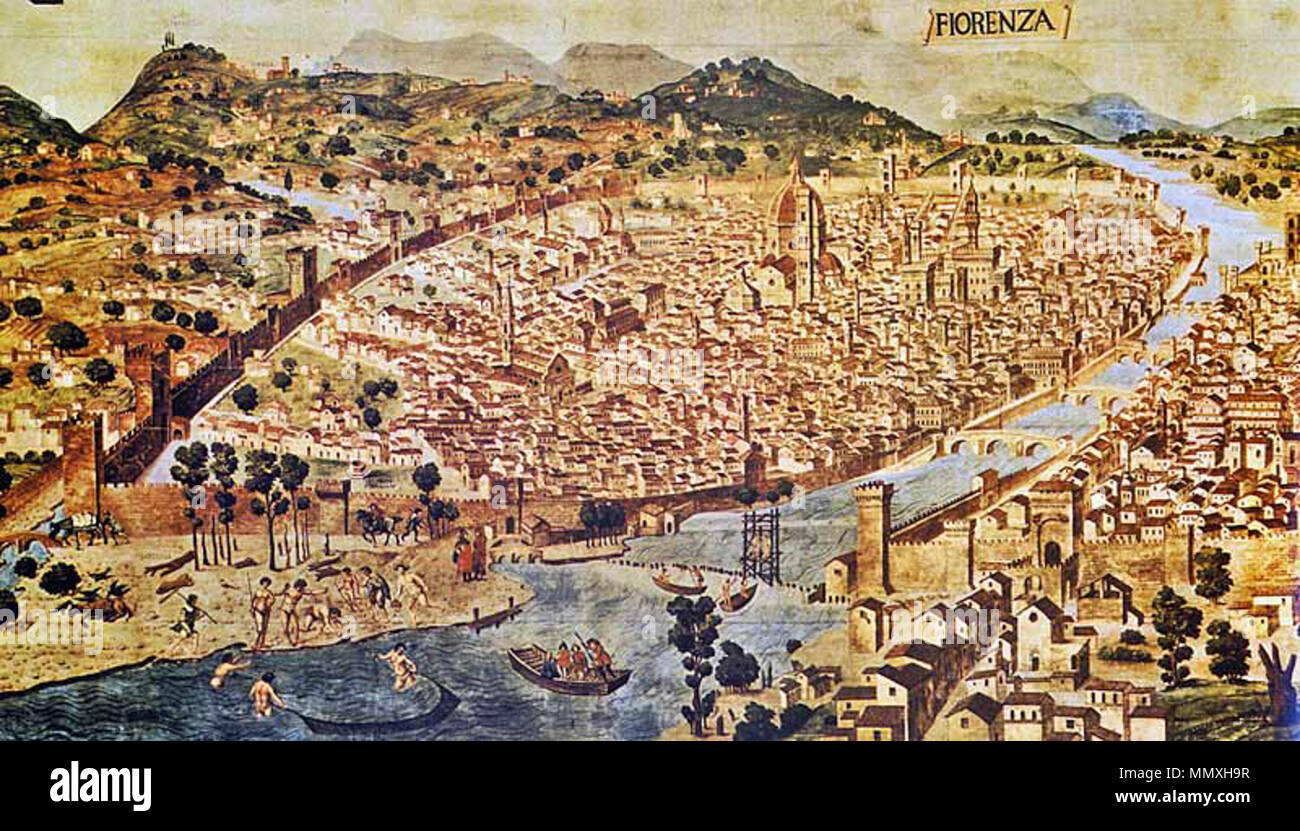 View of Florence. 1470s. Florence-old-map1 Stock Photo - Alamy
