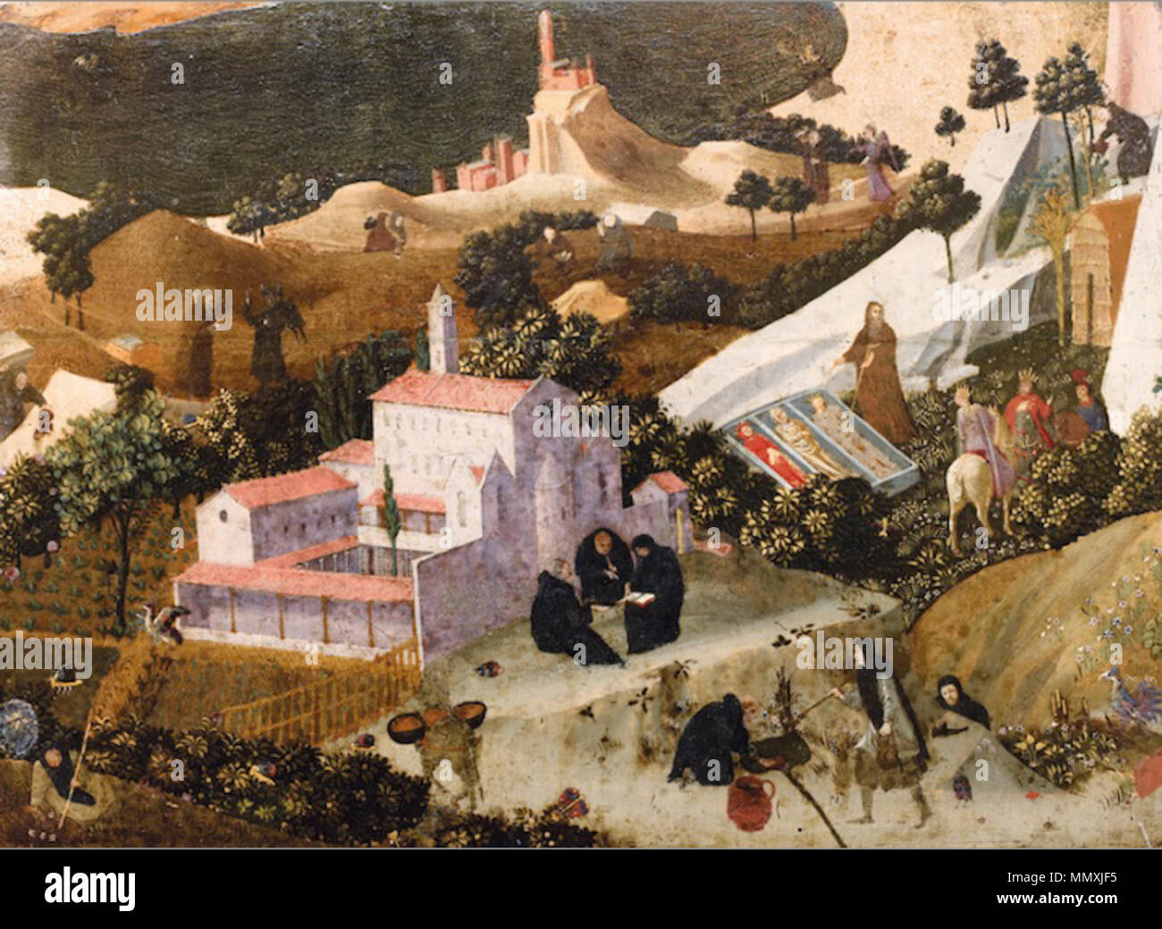 Français : Scènes de la Thébaïde. Extrait d'un panneau découpé en 6 ...