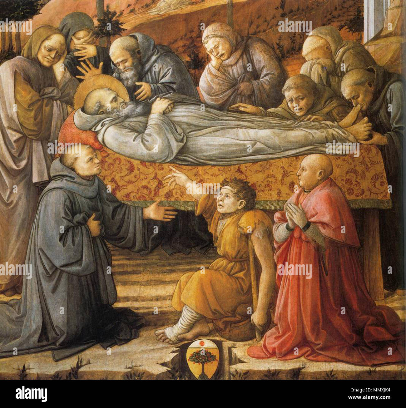 Funeral of St Jerome (detail). circa 1460. Fra Filippo Lippi - Funeral of St Jerome (detail ...