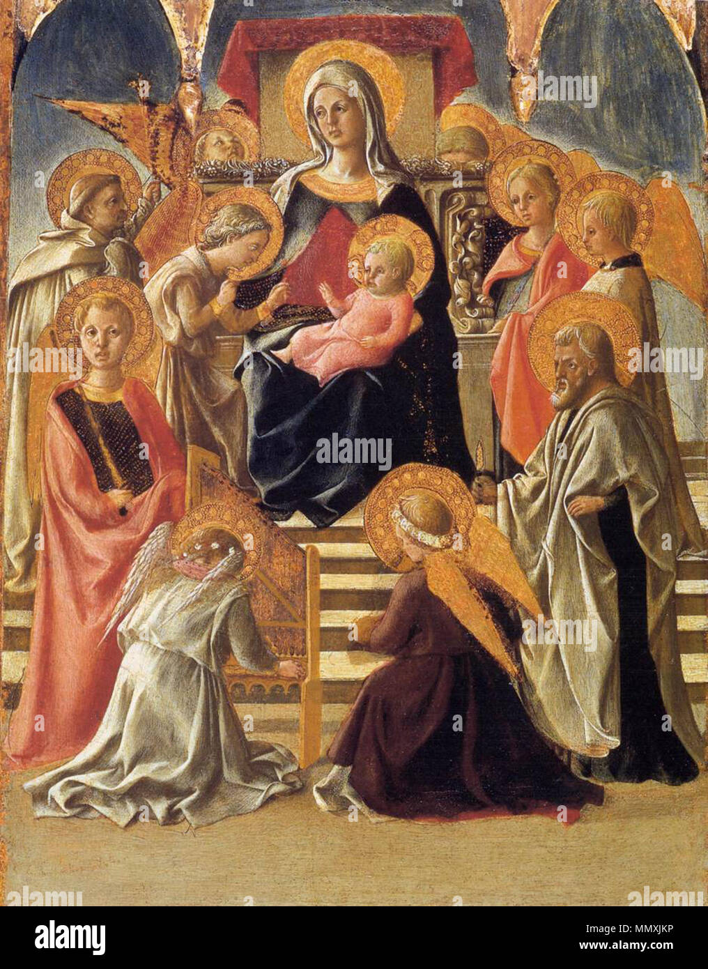 Madonna and Child Enthroned with Saints. circa 1430. Fra Filippo Lippi - Madonna and Child ...
