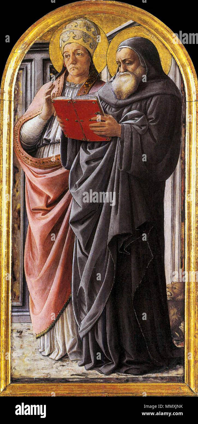 Sts Gregory and Jerome. circa 1437. Fra Filippo Lippi - Sts Gregory and Jerome - WGA13179 Stock ...