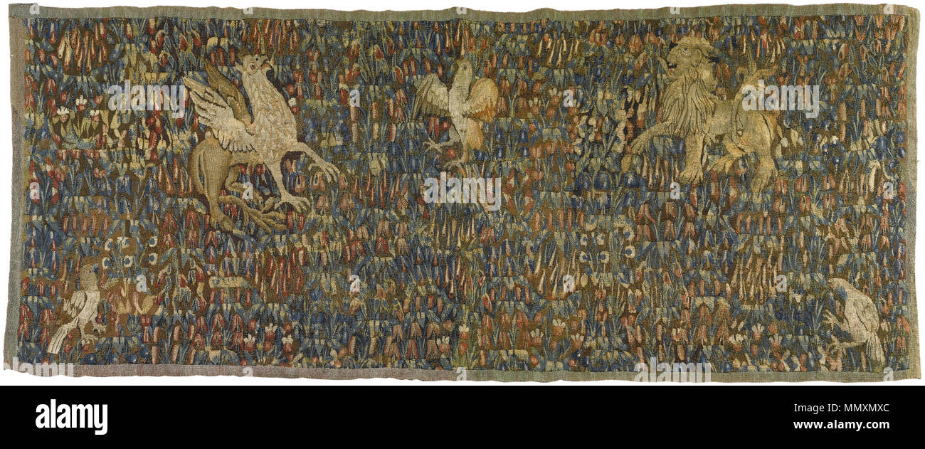 . Franco-flemish Millefleur Tapestry Fragment, circa 1500. 201.9 x 86.4 ...