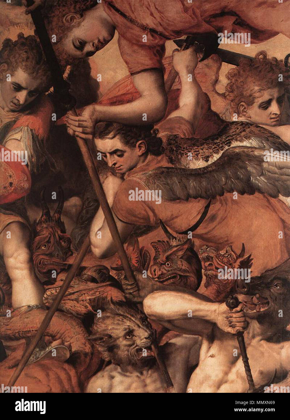 The Fall of the Rebellious Angels (detail). 1554. Frans Floris - The ...