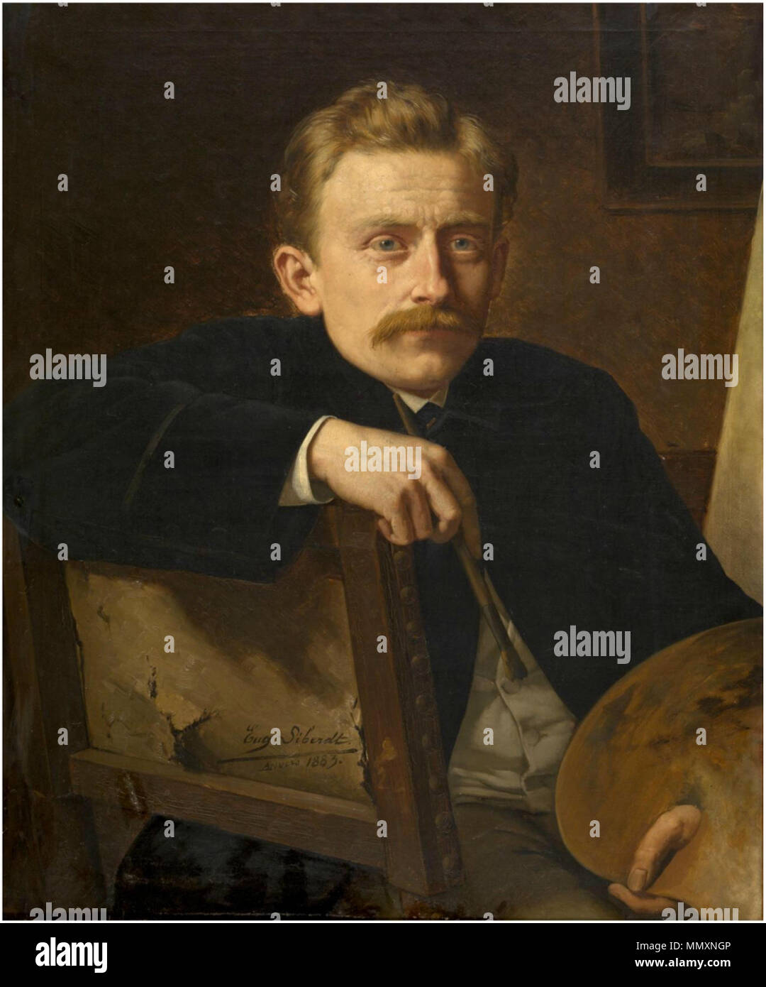 English: Portrait of the painter Hippolyte Van Soom . 1883. Eugene ...