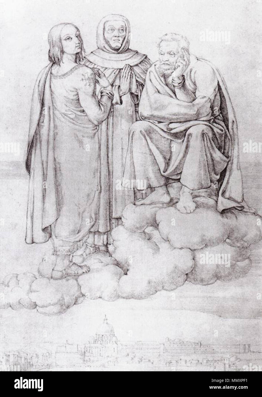 Raphael, Fra Angelico and Michelangelo over Rome. 1810. Franz Pforr ...