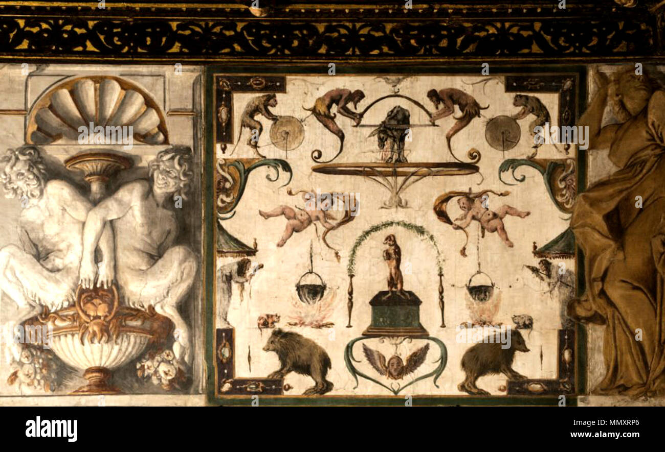 . Italiano: Fregio di Europa, dettagli decorativi . circa 1584 ...
