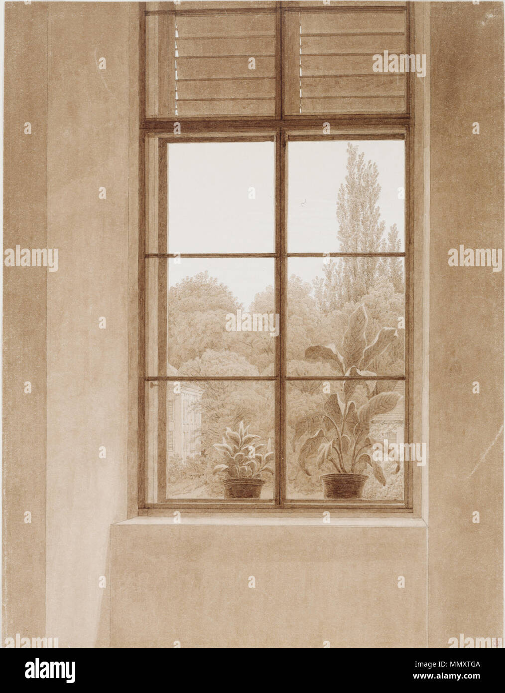 English: Window Looking over the Park . circa 1810-11. Window-Looking ...