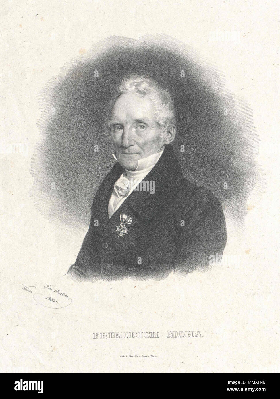 . Deutsch: Portrait von Friedrich Mohs . 1832. Kriehuber (artist); Gebr ...