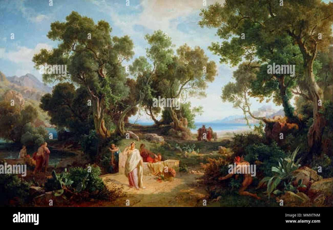 Friedrich Preller der Ältere - Odysseus and Nausicaa, 1864 Stock Photo ...