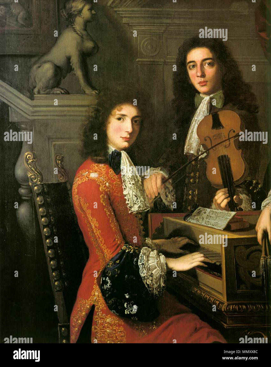 Portrait of Three Musicians of the Medici Court (detail). circa 1687 ...