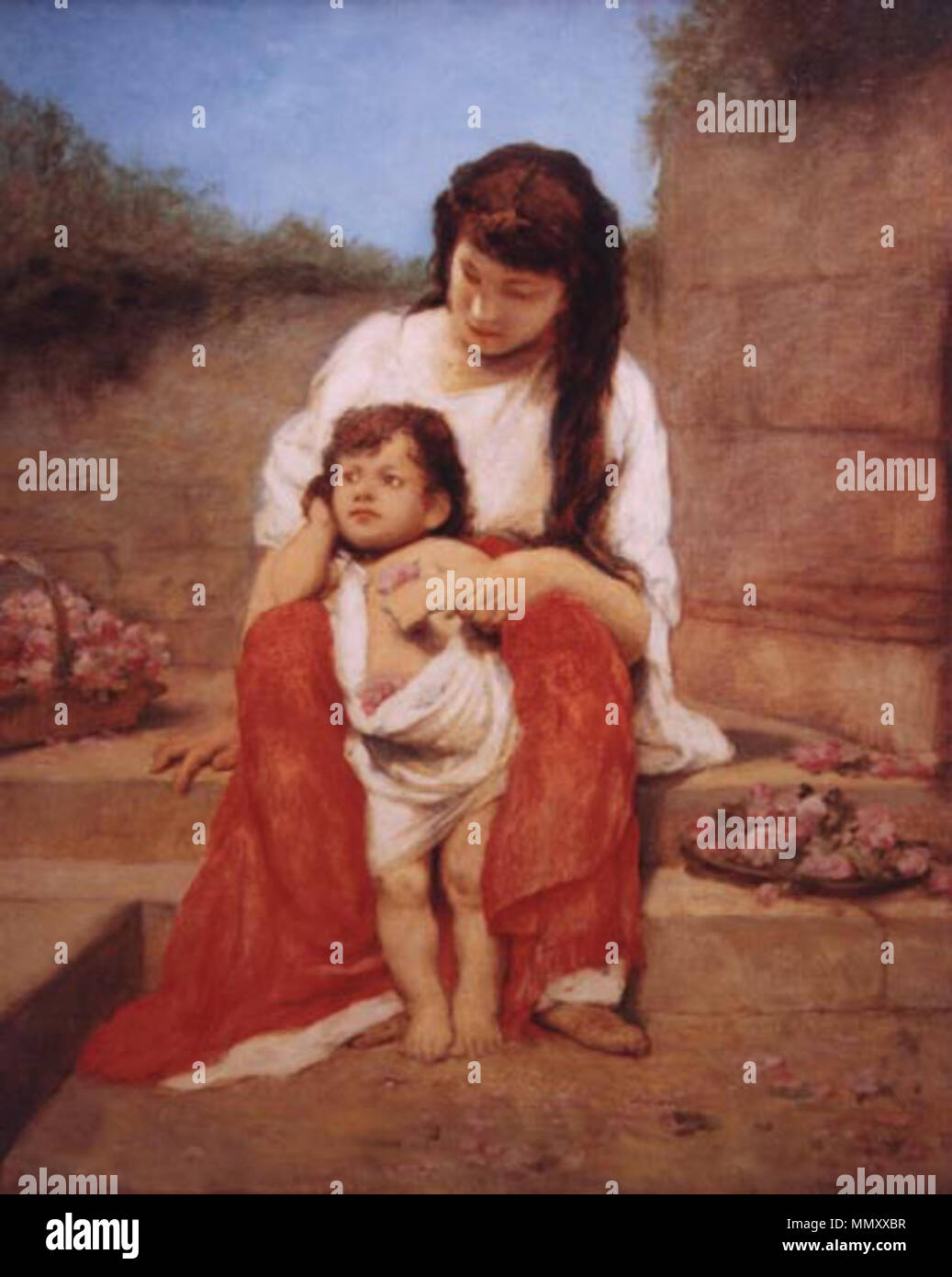 German: Mutter mit Kind. 1880. Gabriel von Max Mutter mit Kind Stock ...