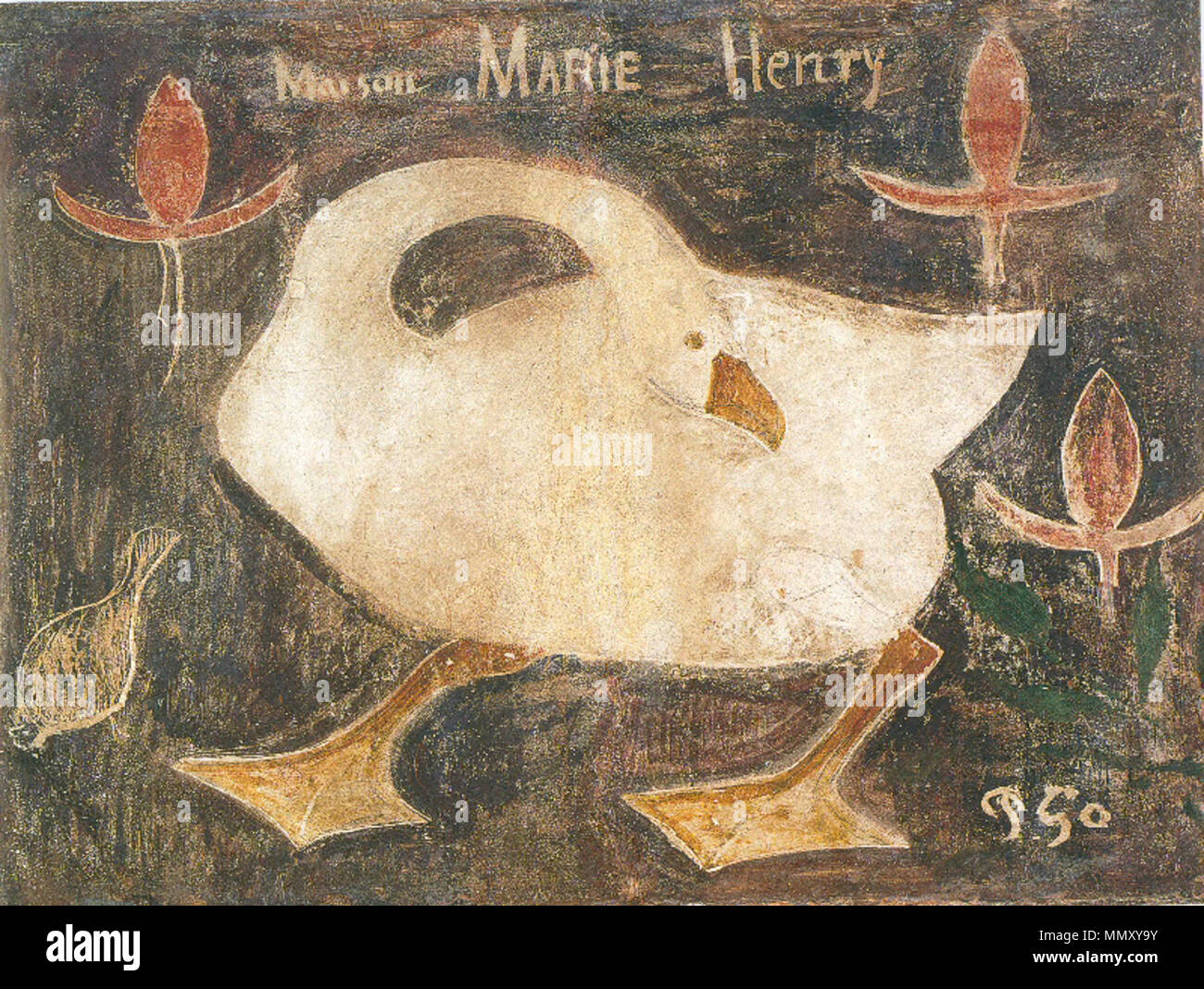 French: L'Oie The Goose. 1889. Gauguin - L'Oie Stock Photo - Alamy