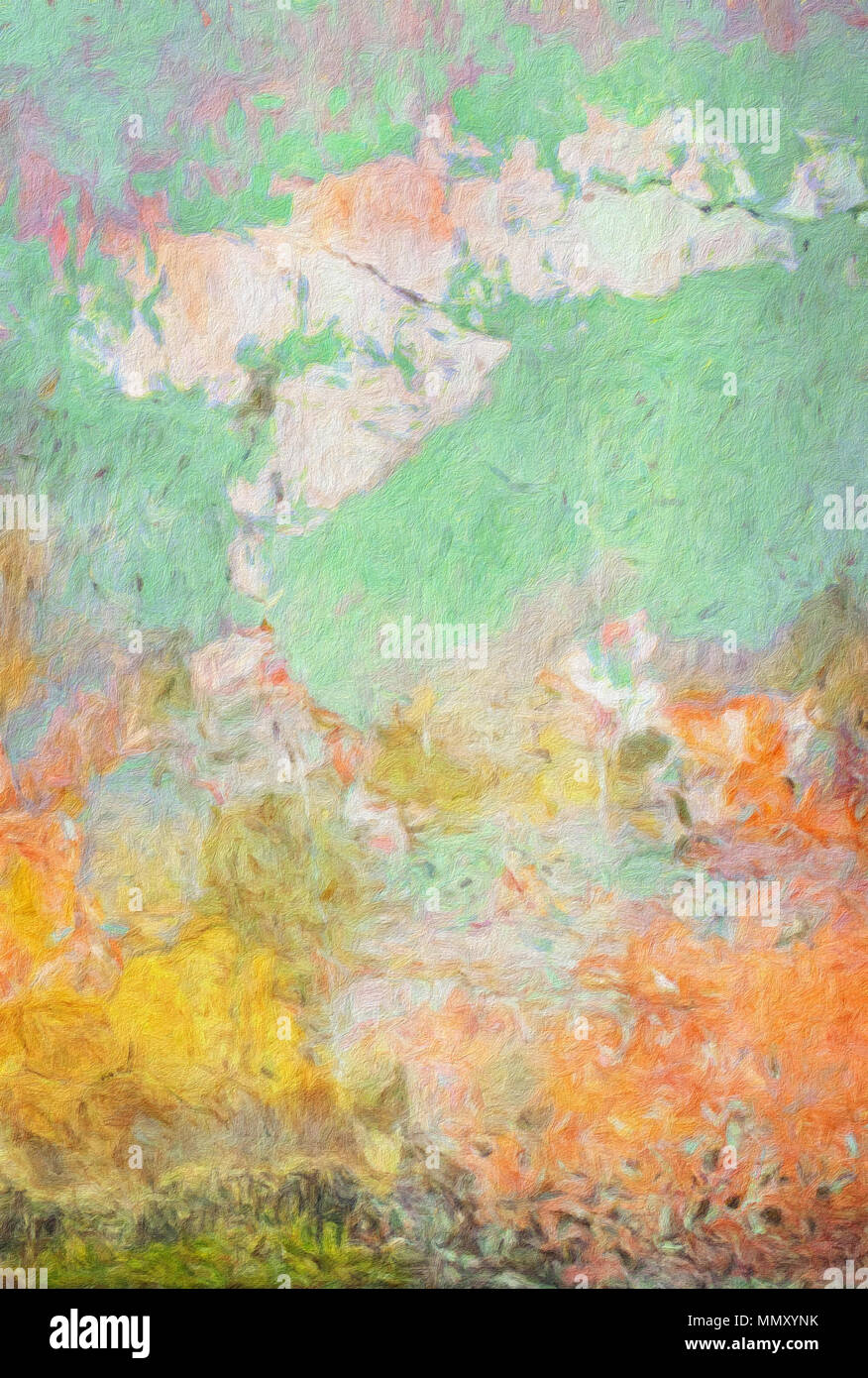 Abstract digital oil painting full of texture and bright color Stock ...