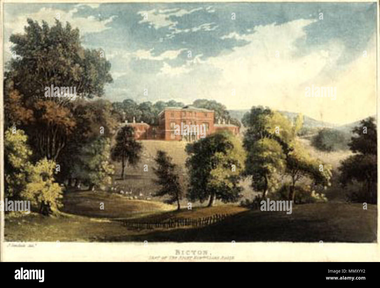 . Devon . Bicton . Houses . Bicton House . From park . 1825 Bicton ...