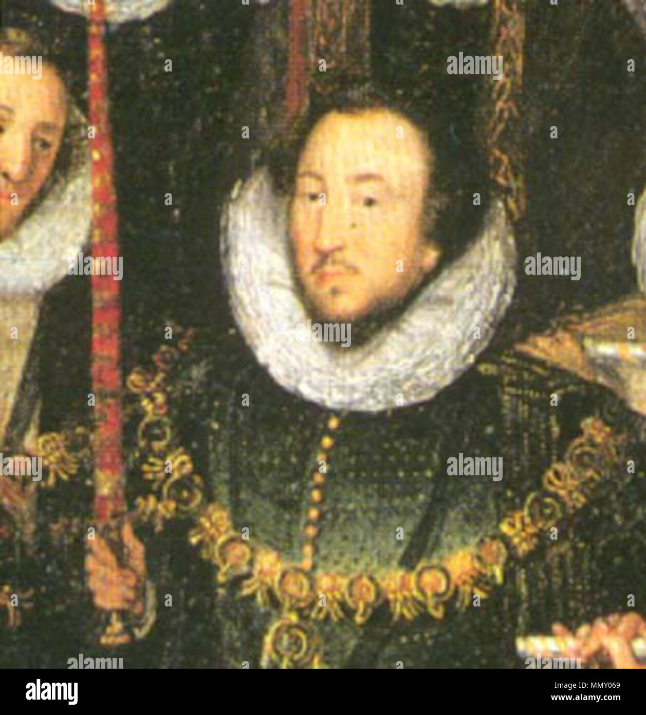 . Gilbert Talbot, 7th Earl of Shrewsbury (1552-1616), detail from The ...