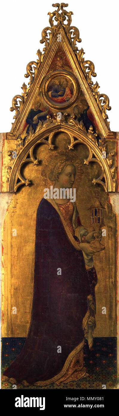 English: Quaratesi Altarpiece: Hl. Katharina . 1425. Gentile da ...