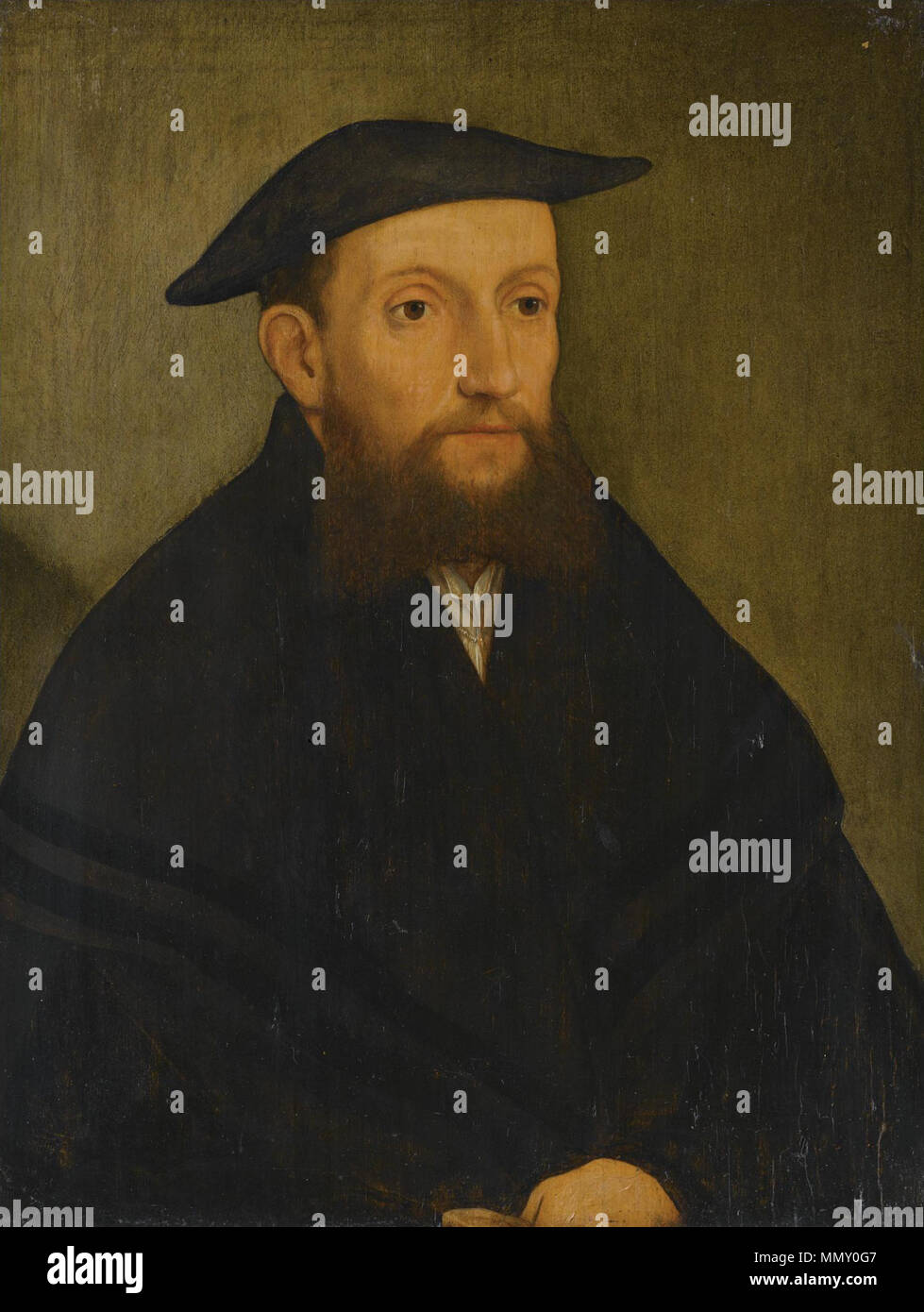 Georg Pencz (Umkreis) - Porträt eines bärtigen Herren Stock Photo - Alamy