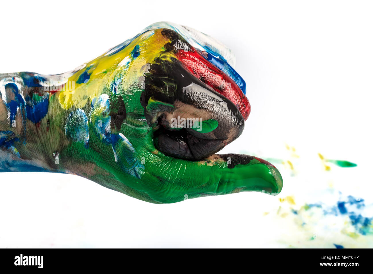 Painted hands in different positions Stock Photo - Alamy