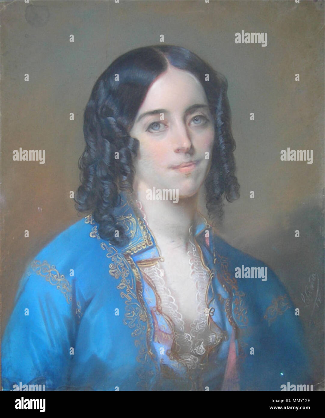 Français : Portrait de George Sand (1804-1876). circa 1835. George Sand ...