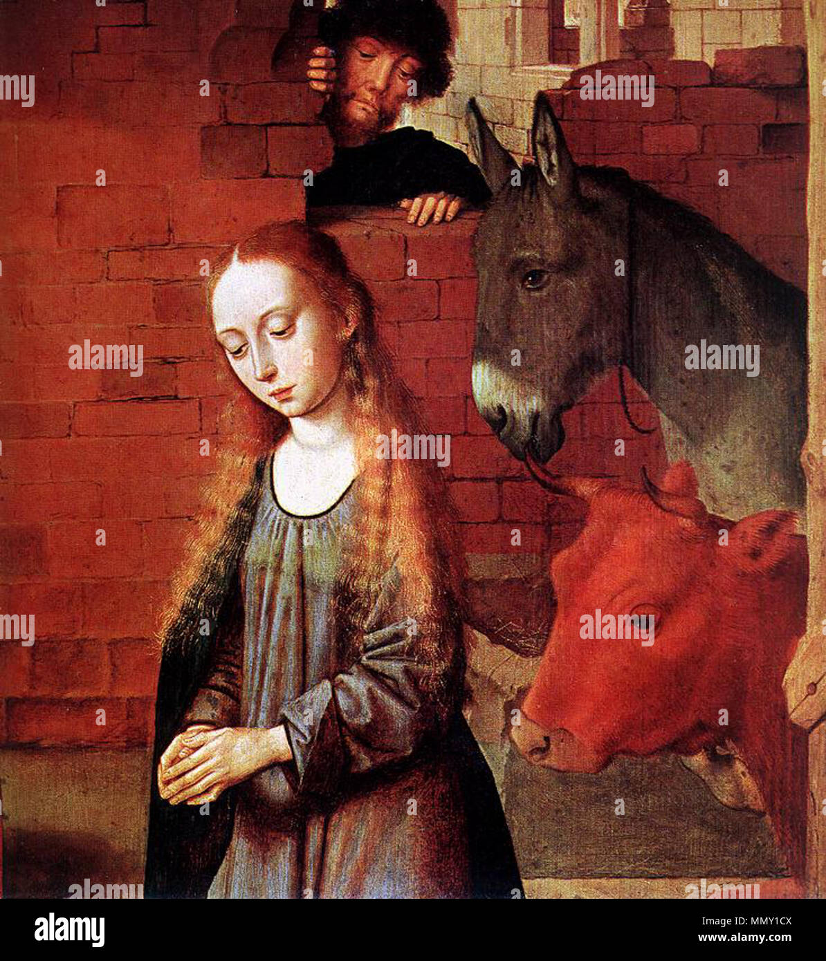 The Nativity (detail). circa 1490. Gerard David - The Nativity (detail ...