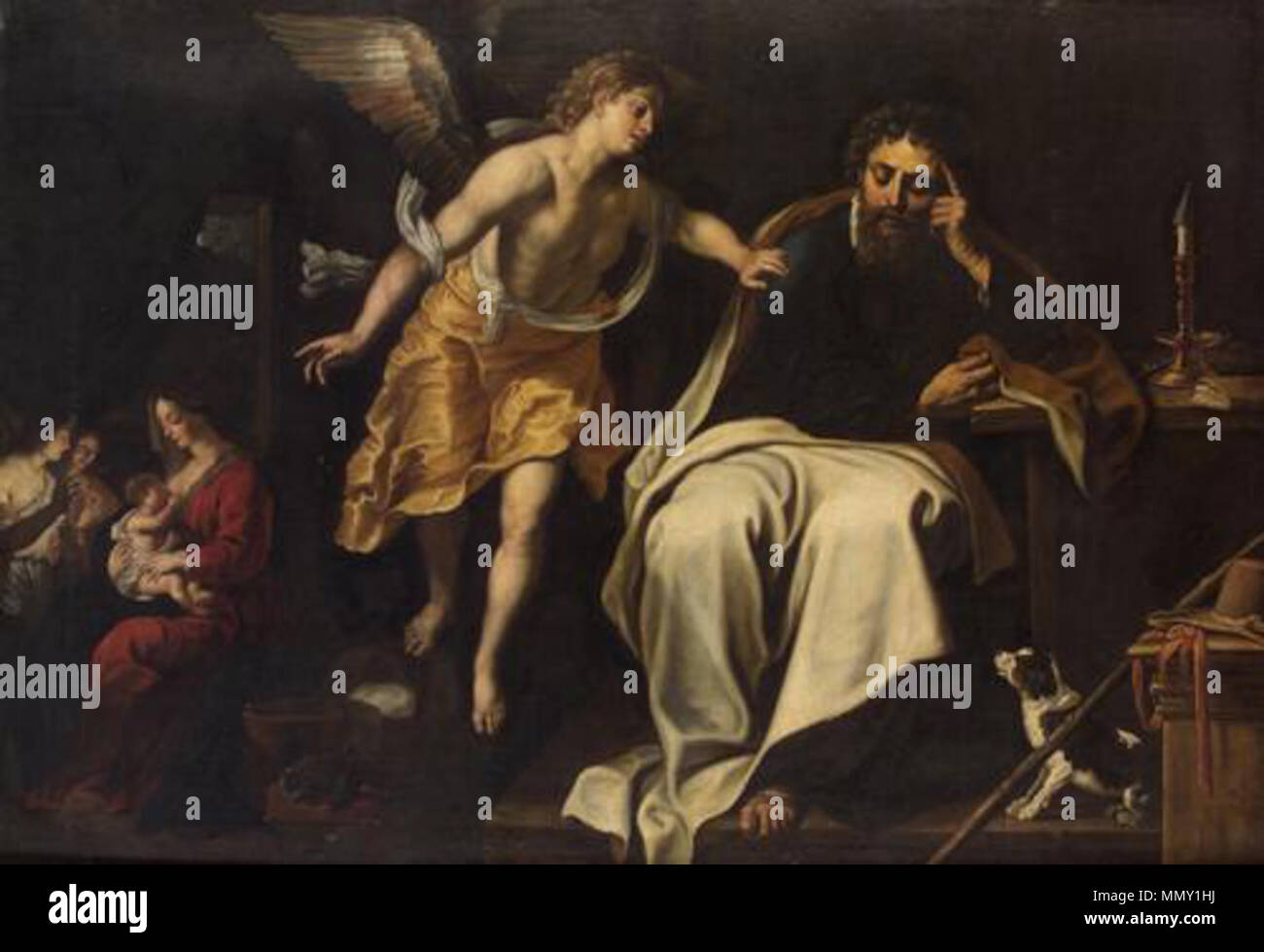 German: Traum des Hl. Joseph. circa 1625/1630. Gerard Seghers 001 Stock ...