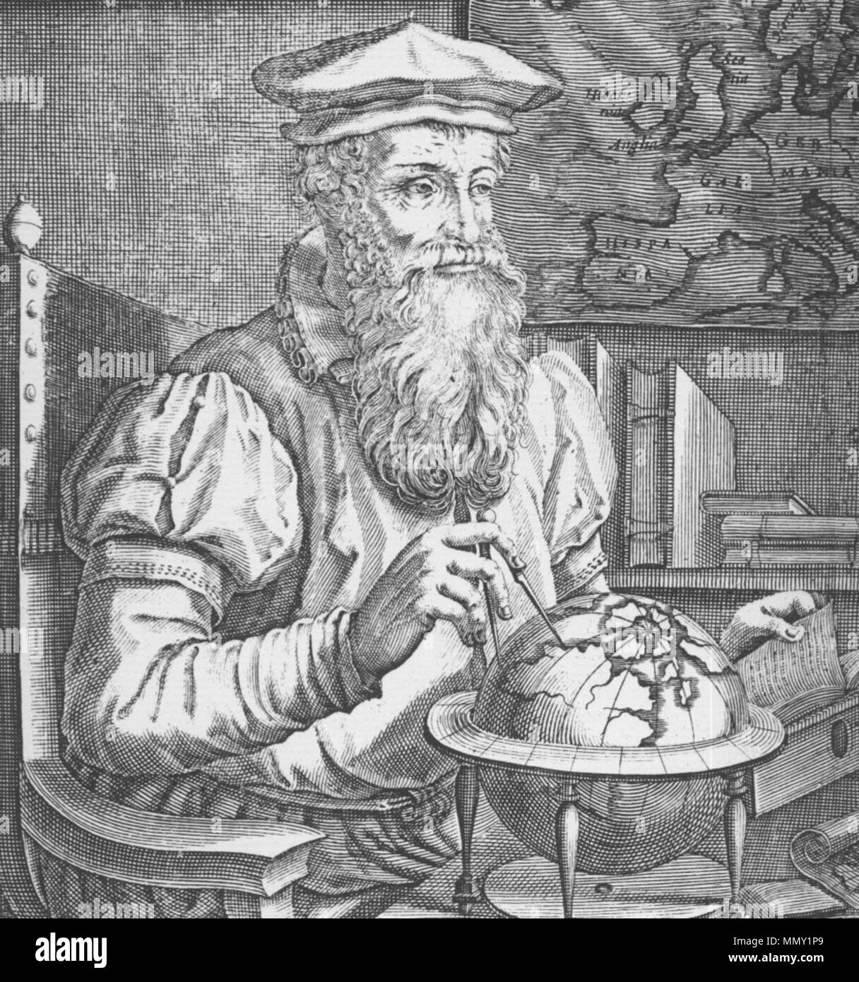 . Gerardus Mercator . 1619. Unknown Gerardus Mercator3 Stock Photo - Alamy