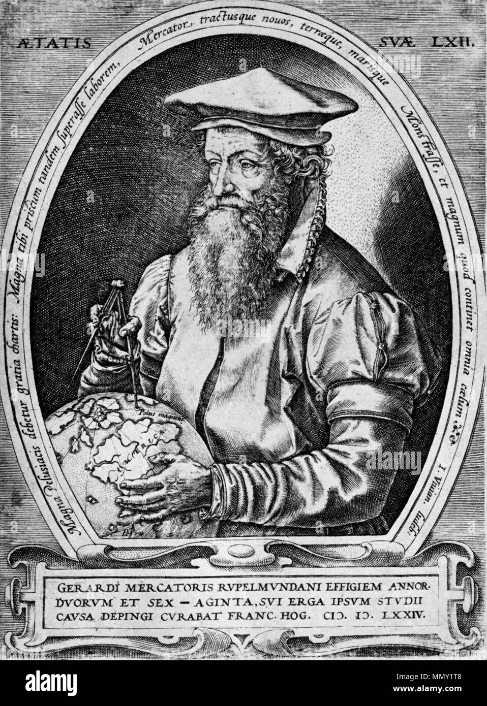 Gerardus Mercator (1512-1594). 1574. Gerhard Mercator Stock Photo - Alamy