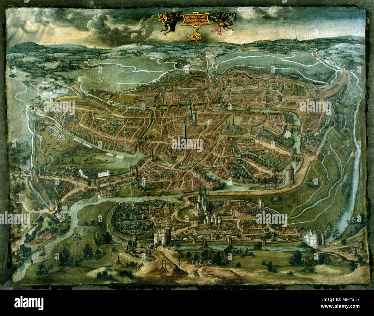 . English: Map of Ghent, 1534 . 1534. Unknown Ghent, map 1534 Stock ...