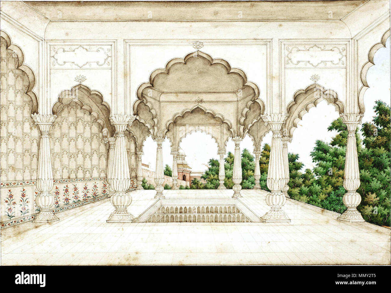. English: Sawun, or Summer House in the Red Fort. A series of 31 ...