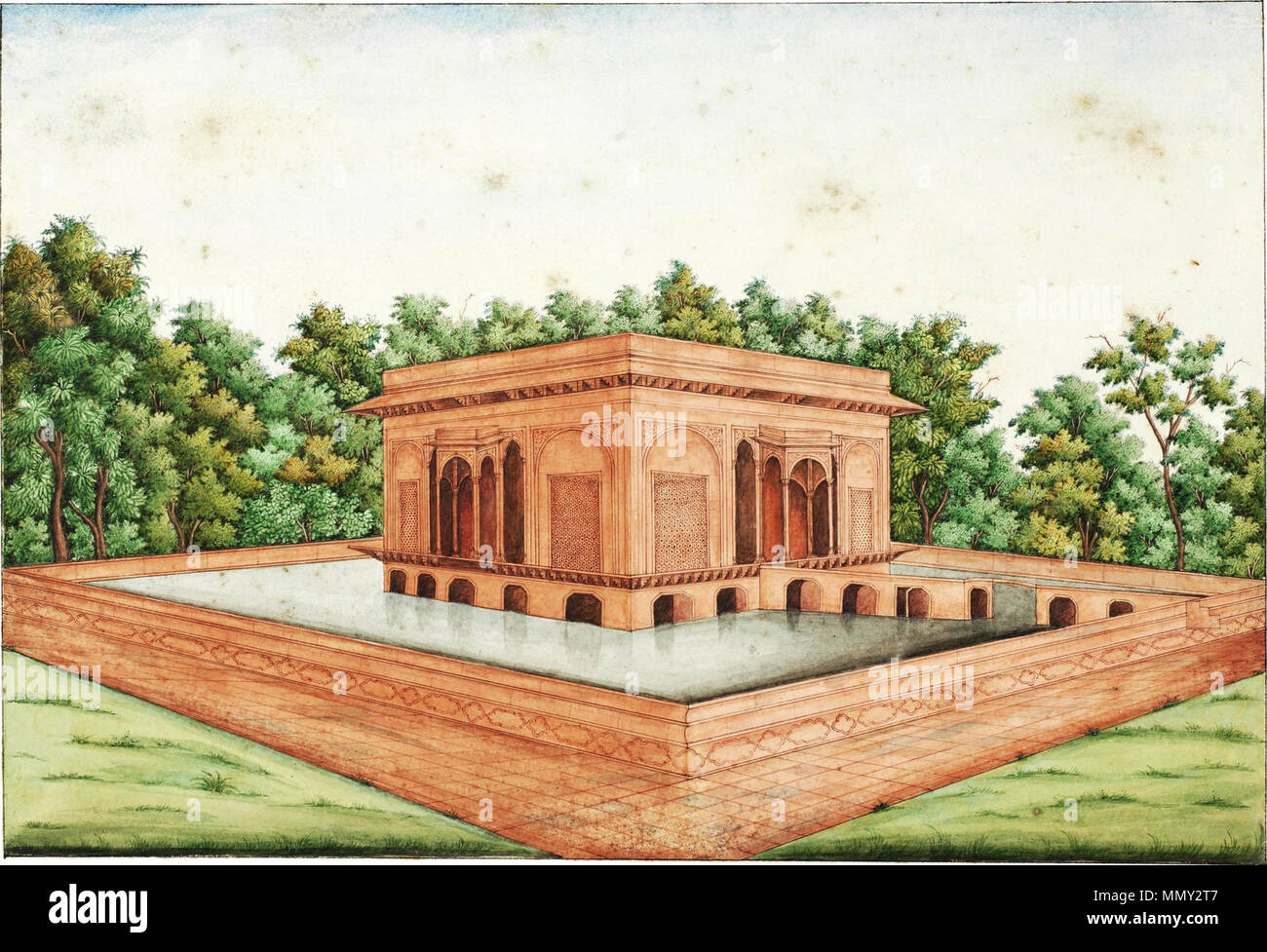 . English: The Zuffer Muhul in the Red Fort. A series of 31 paintings ...