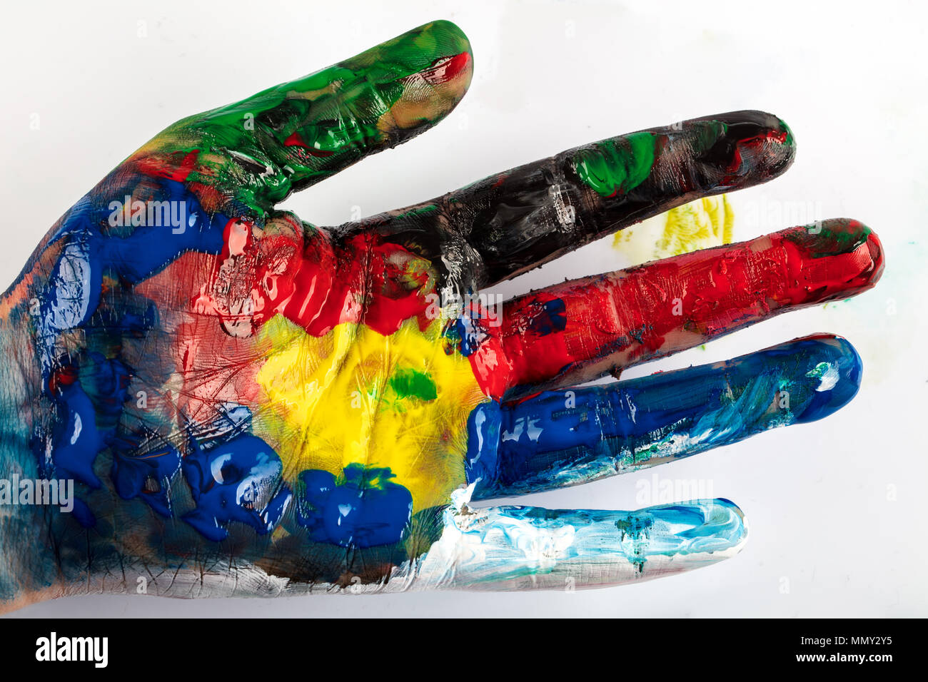 Painted hands in different positions Stock Photo - Alamy