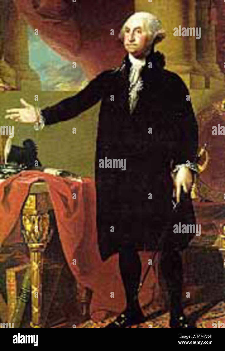 . English: Crop of the portrait of George Washington George Washington ...