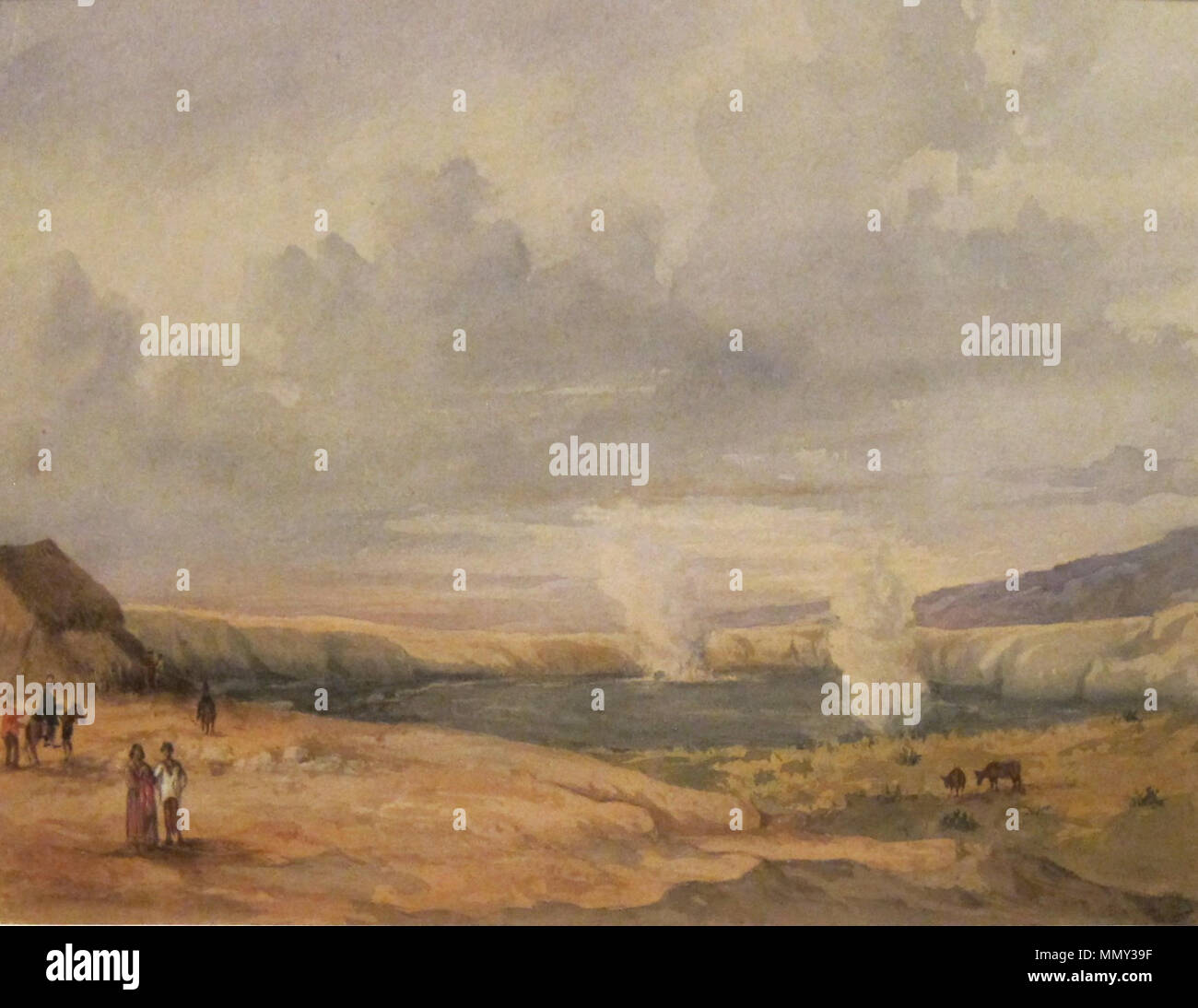 'Kilauea Crater, Hawai'i Island', watercolor over graphite on paper by ...