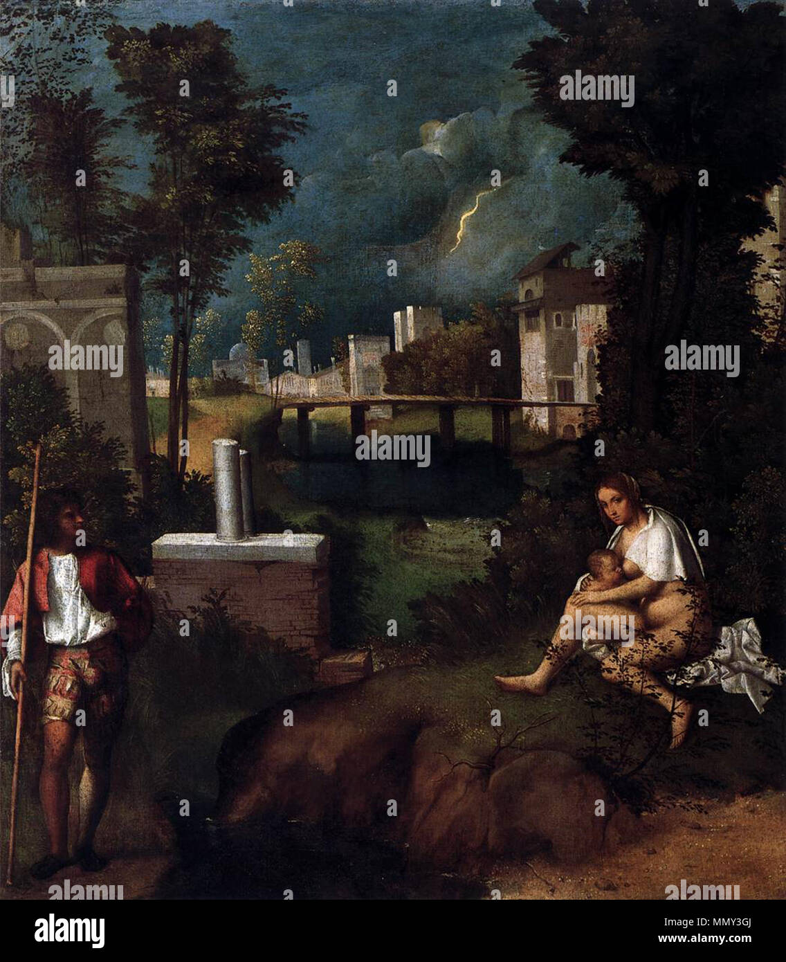 English: Tempest . circa 1505. Giorgione, the tempest 02 Stock Photo ...