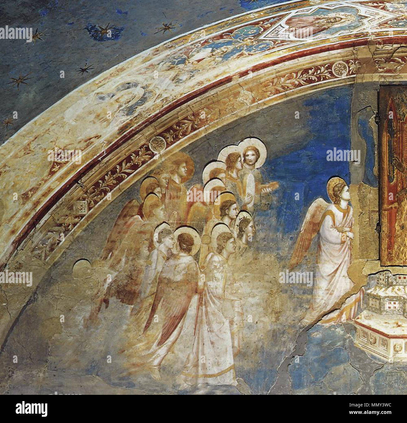 No. 13 God Sends Gabriel to the Virgin (detail). 1306. Giotto di ...